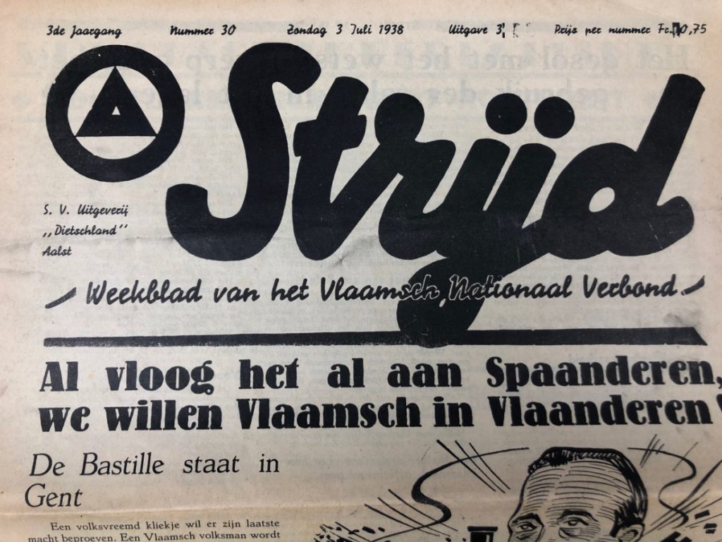 Original WWII Belgian VNV 'Strijd' newspaper - Oorlogsspullen.nl ...