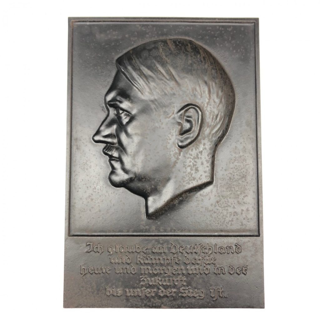 Original WWII German Adolf Hitler plaque - Oorlogsspullen.nl ...