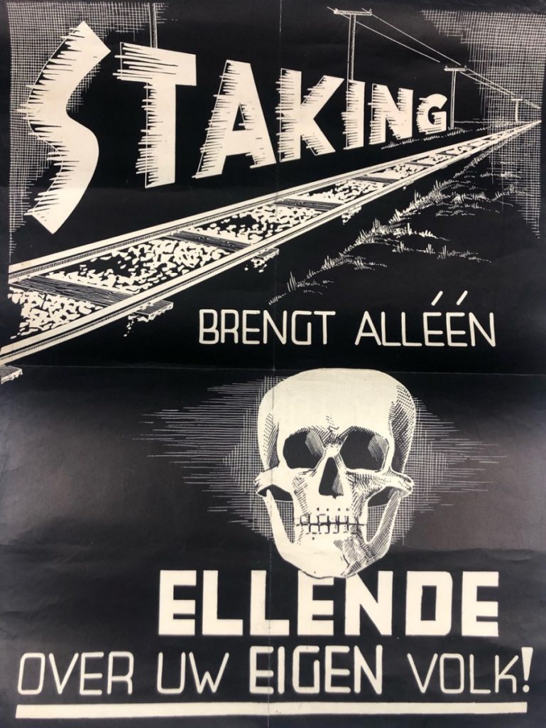 Original WWII Dutch railroad strike poster - Oorlogsspullen.nl ...