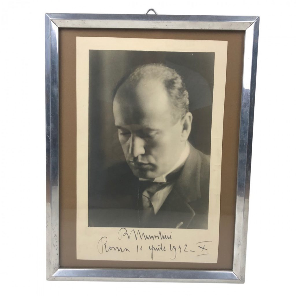 Original WWII Italian Benito Mussolini autograph - Oorlogsspullen.nl ...