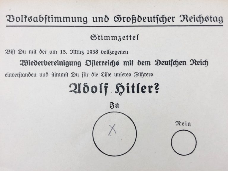 Original WWII German Adolf Hitler ballot paper 1938 - Oorlogsspullen.nl ...