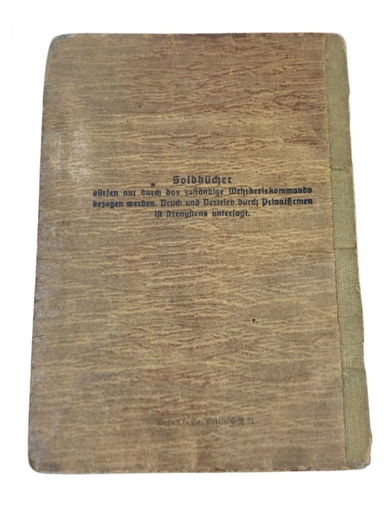 Original WWII German WH Soldbuch - Infanterie-Nachrichten-Erstaz ...