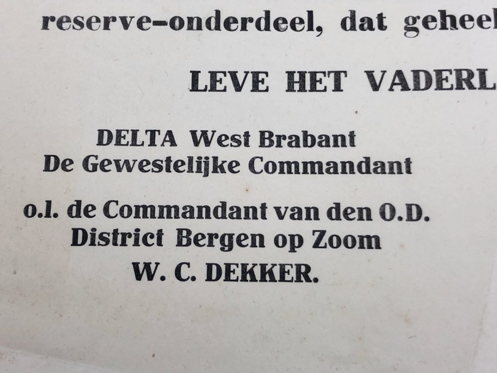 Original WWII Dutch call-up poster 'Ordedienst' Bergen op Zoom 1944 ...