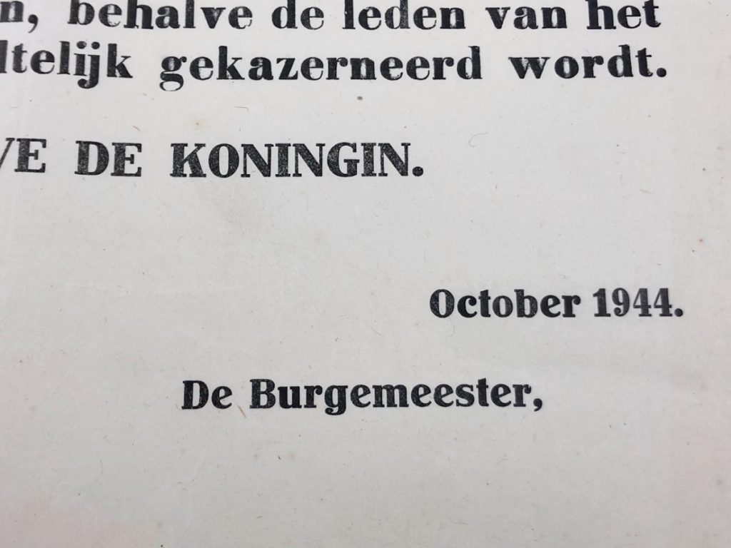 Original WWII Dutch call-up poster 'Ordedienst' Bergen op Zoom 1944 ...