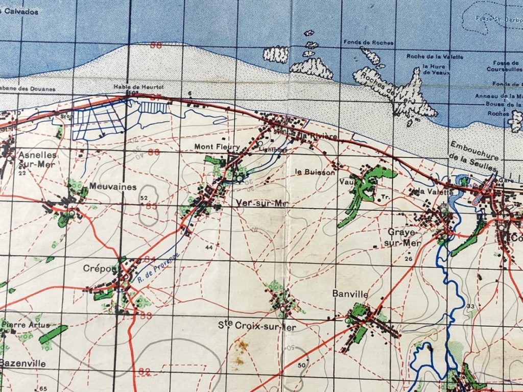 Original WWII British military map 'Normandy - Gold beach' 1943 ...