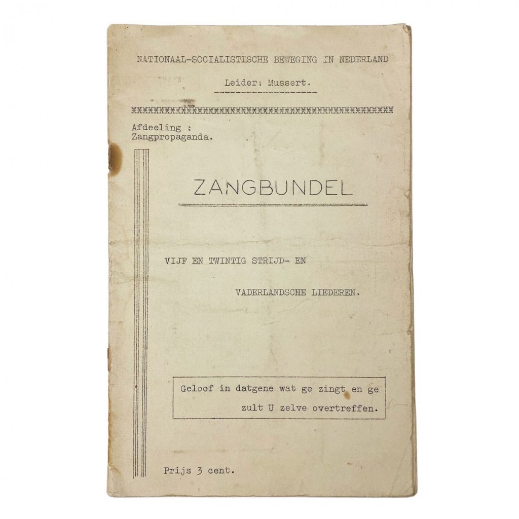 Original WWII Dutch NSB song booklet - Oorlogsspullen.nl - Militaria shop