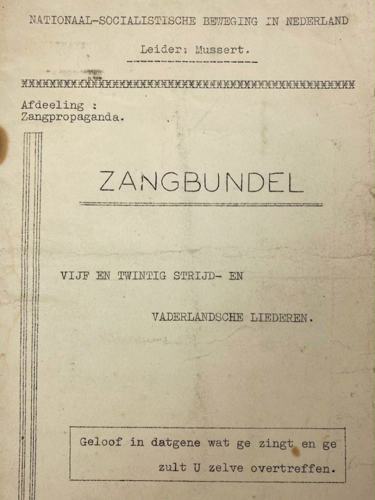 Original WWII Dutch NSB song booklet - Oorlogsspullen.nl - Militaria shop