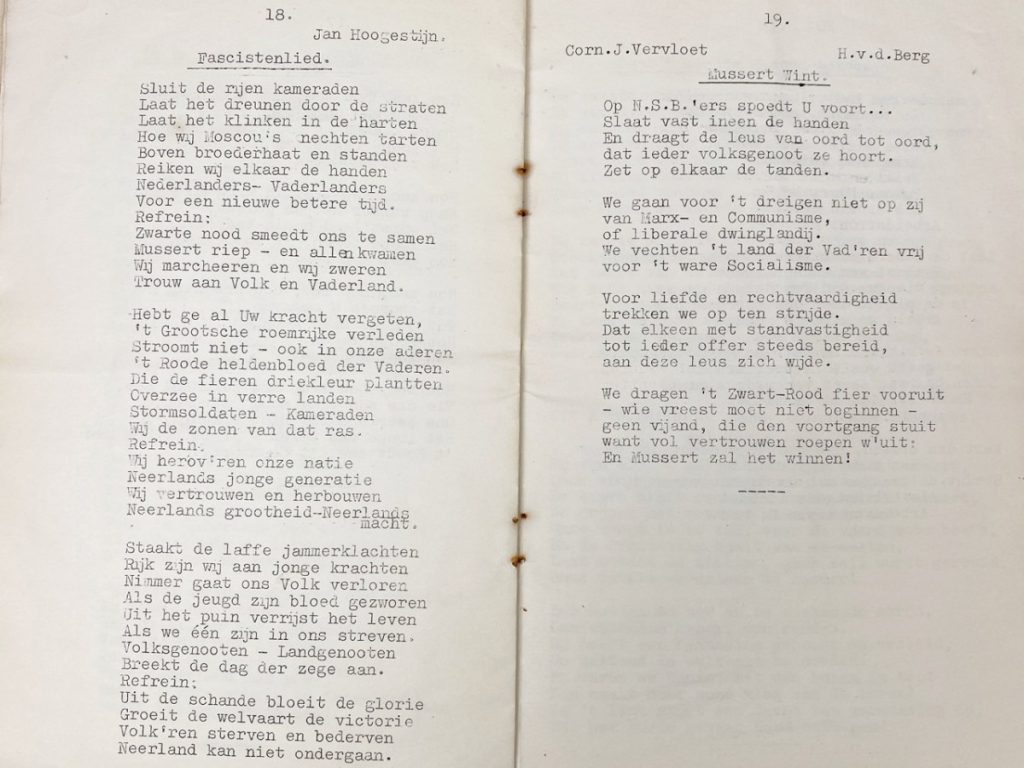 Original WWII Dutch NSB song booklet - Oorlogsspullen.nl - Militaria shop