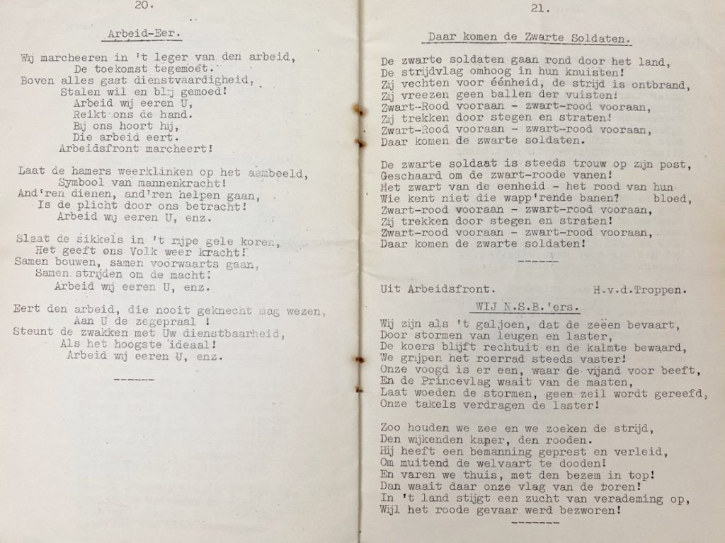 Original WWII Dutch NSB song booklet - Oorlogsspullen.nl - Militaria shop