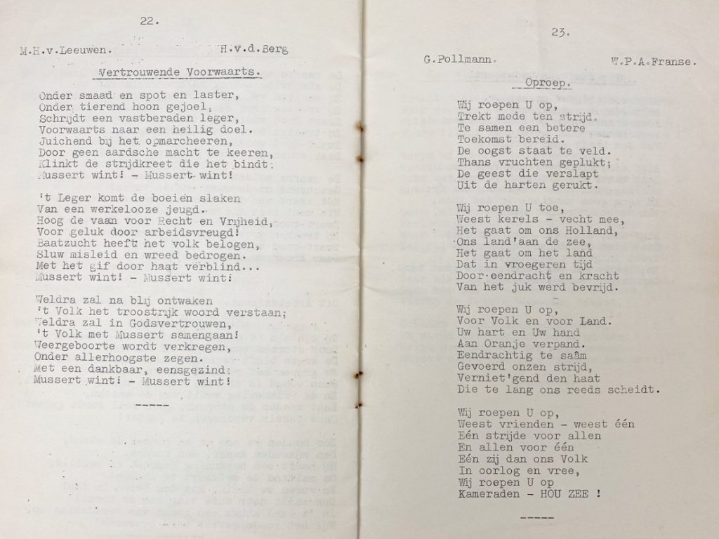 Original WWII Dutch NSB song booklet - Oorlogsspullen.nl - Militaria shop