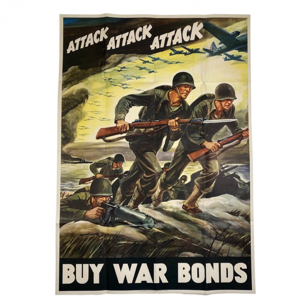 Original WWII US poster - Attack! Attack! Attack! - Oorlogsspullen.nl ...