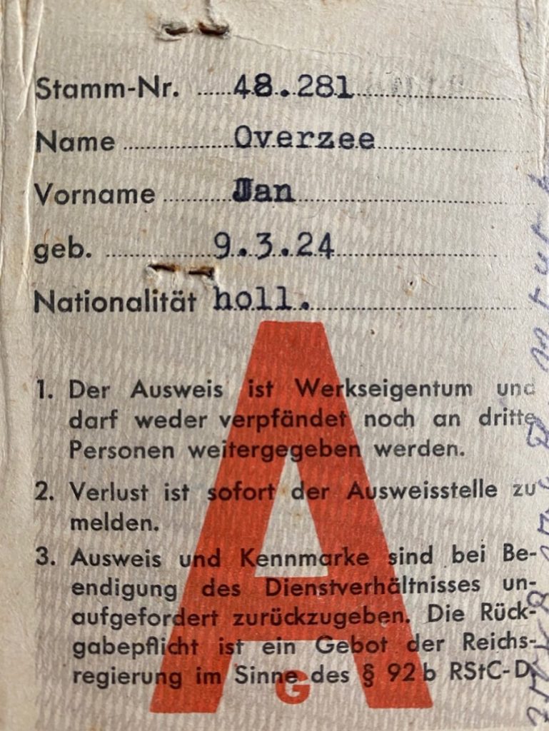 Original WWII German ID card's of a Dutch airplane builder 'Fokker ...