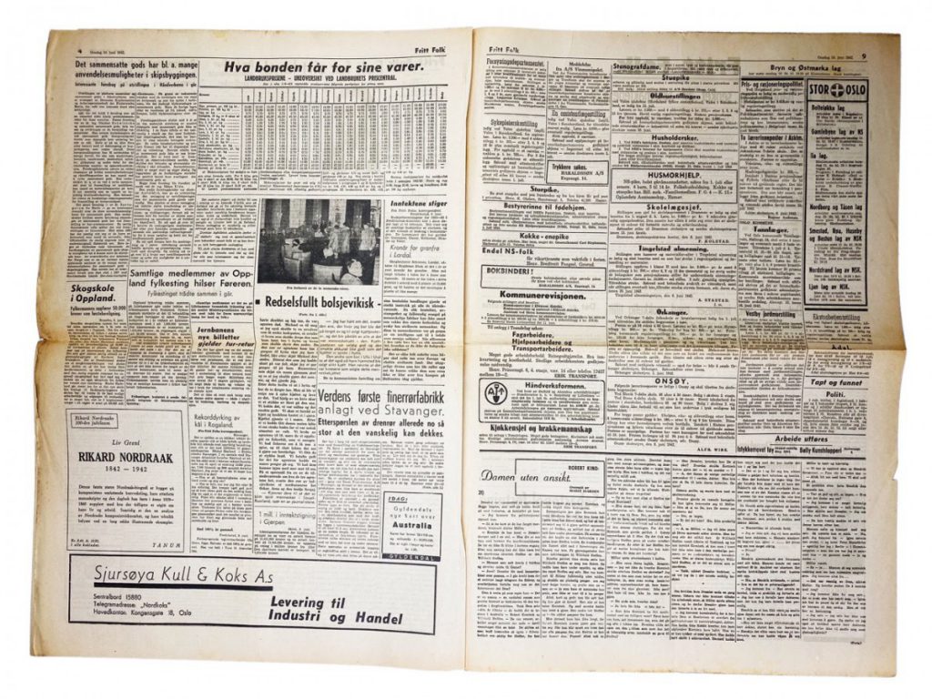 Original WWII Norwegian collaboration Nasjonal Samling newspaper ...