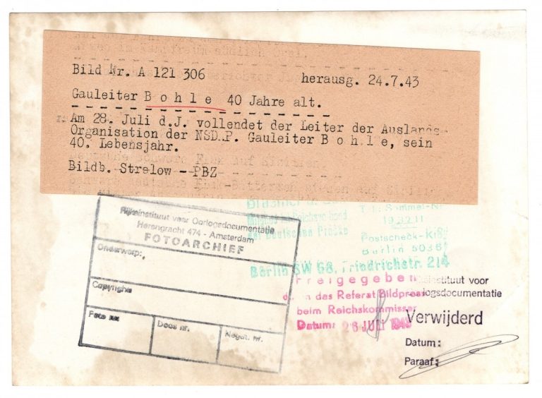 Original WWII German NSDAP portrait photo Gauleiter Bohle - Auslands ...