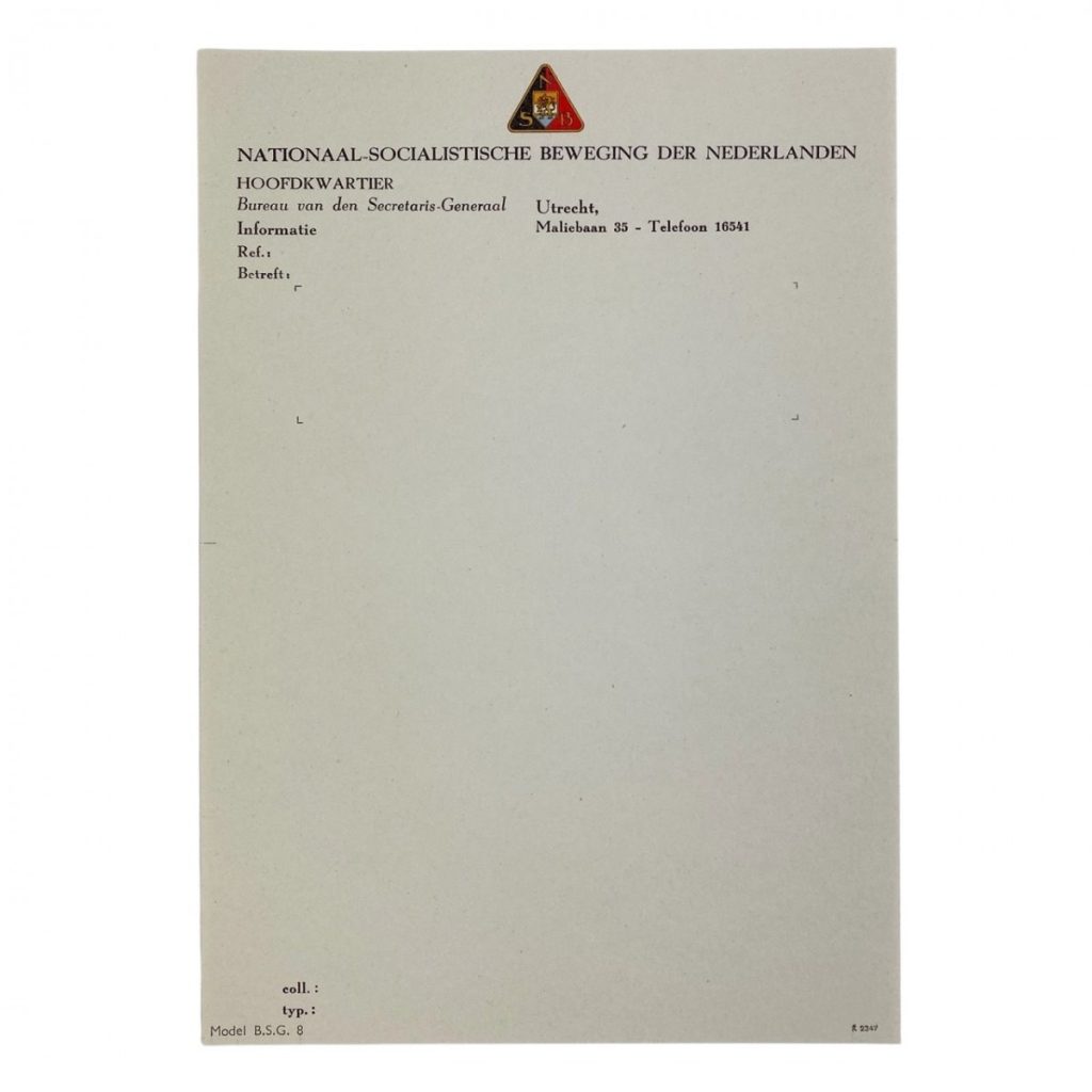 Original WWII Dutch NSB stationary - Oorlogsspullen.nl - Militaria shop