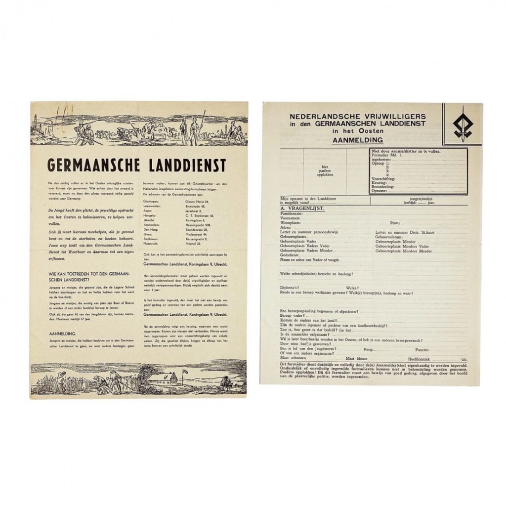 Original WWII Nederlandsche Germaansche Landdienst leaflet ...