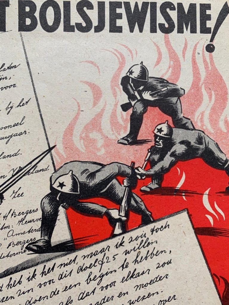 Original WWII Dutch Waffen-SS poster 'Op tegen het Bolsjewisme ...