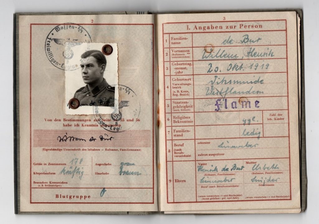 Original WWII Flemish SS-Freiwilligen Legion Flandern Wehrpass ...