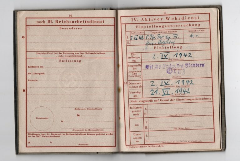 Original WWII Flemish SS-Freiwilligen Legion Flandern Wehrpass ...