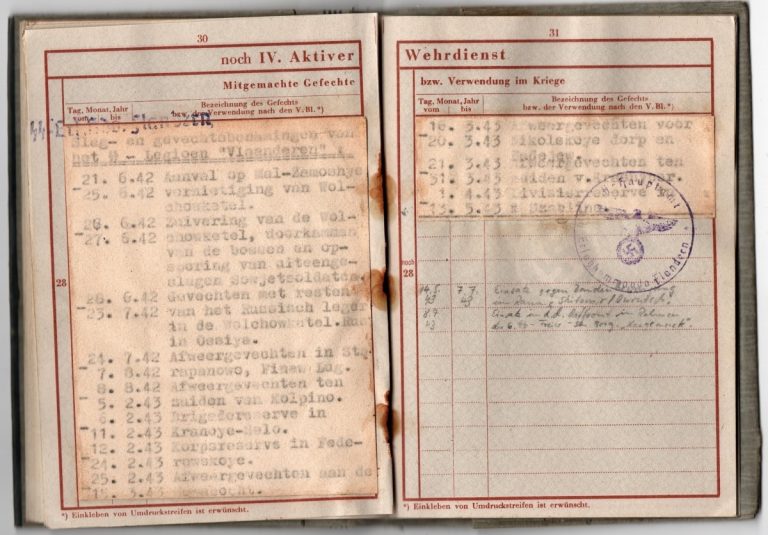 Original WWII Flemish SS-Freiwilligen Legion Flandern Wehrpass ...