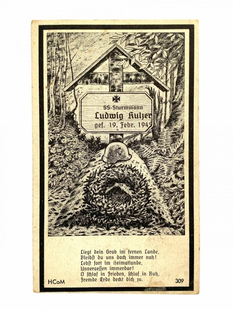 Original WWII German Waffen-SS death card - Oorlogsspullen.nl ...