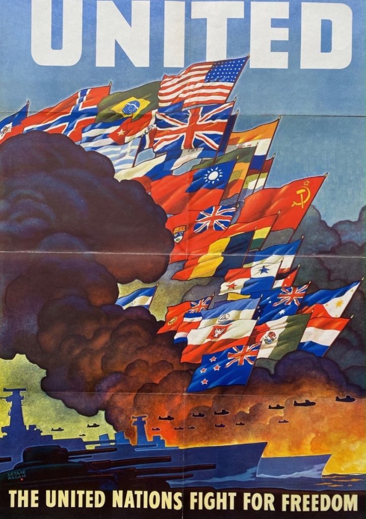 Original WWII US poster - The United Nations fight for Freedom ...