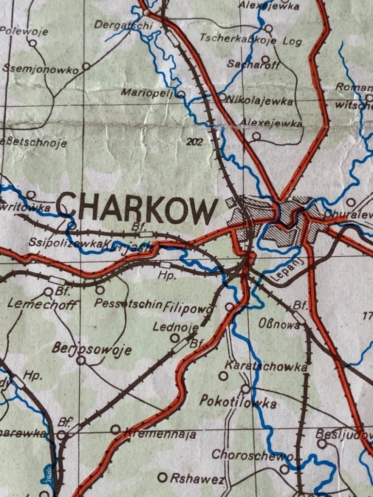Original WWII German map of Charkow - Oorlogsspullen.nl - Militaria shop