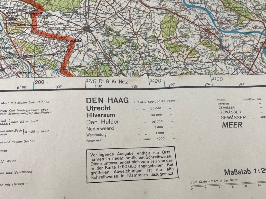 Original WWII German map of Arnhem - Oorlogsspullen.nl - Militaria shop