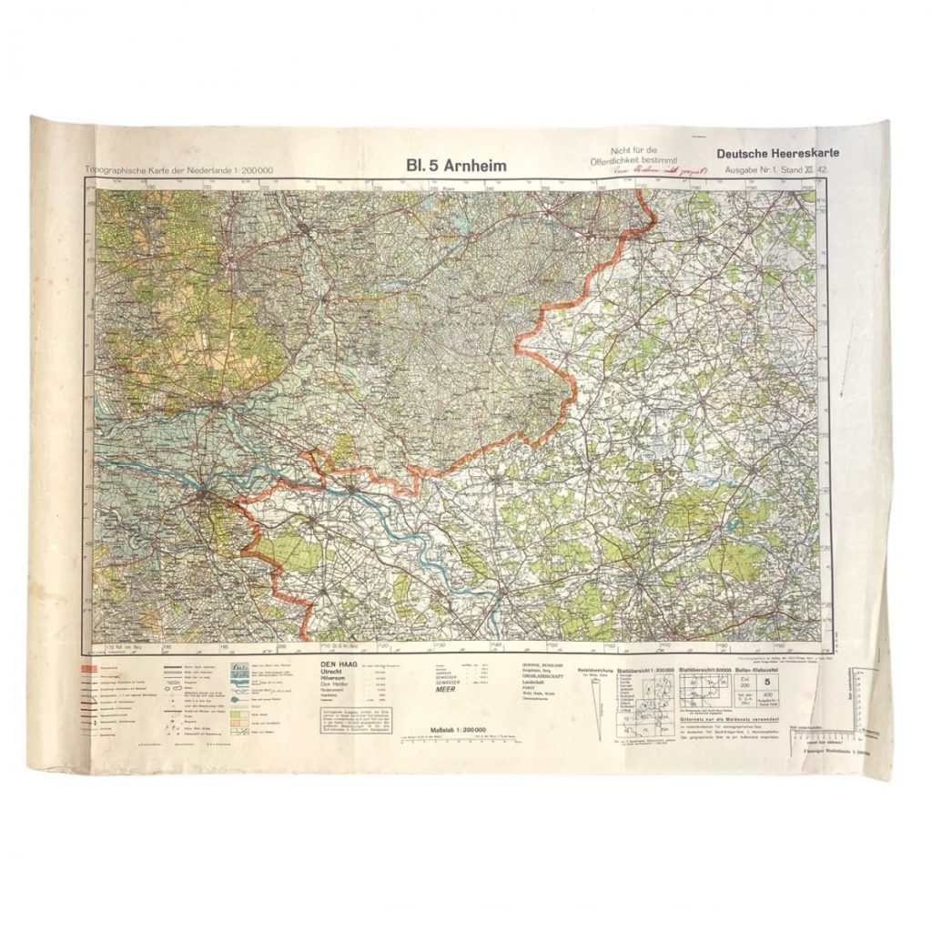 Original WWII German map of Arnhem - Oorlogsspullen.nl - Militaria shop