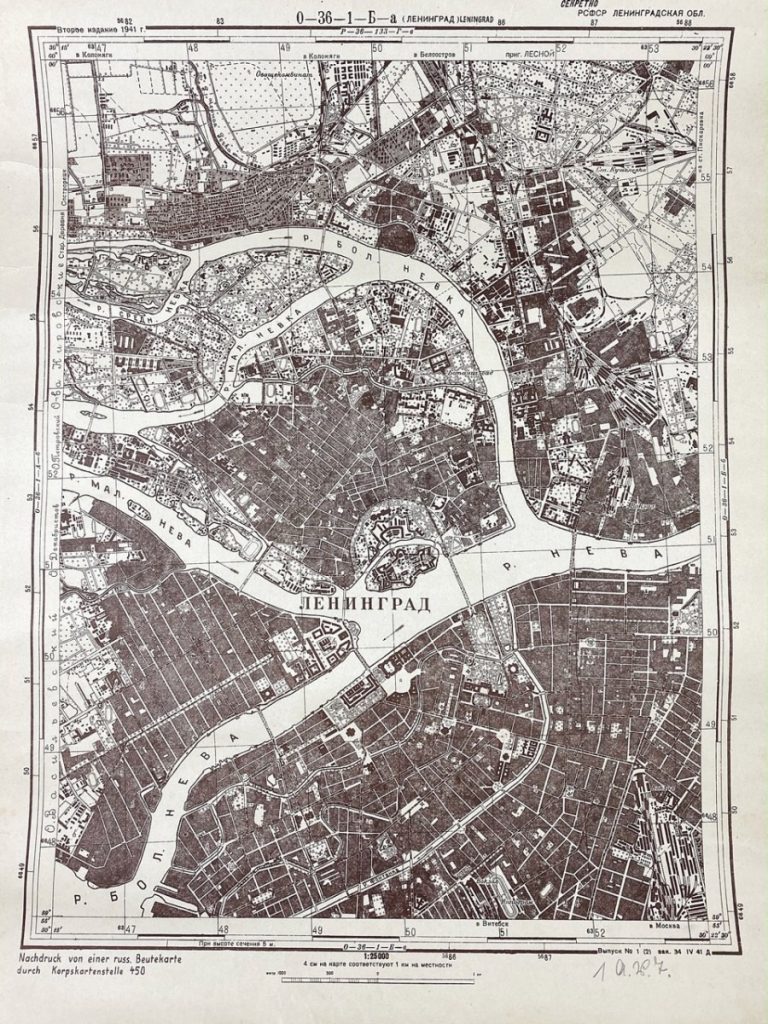 Original WWII German map of Leningrad - Oorlogsspullen.nl - Militaria shop