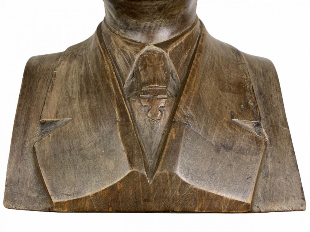 Original WWII German large sized wooden Adolf Hitler buste ...