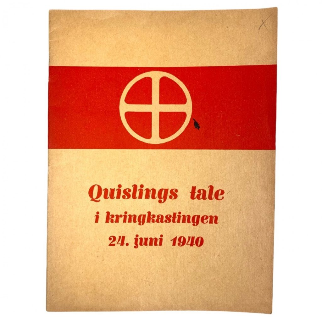 Original WWII Norwegian Nasjonal Samling booklet - Quislings tale i ...