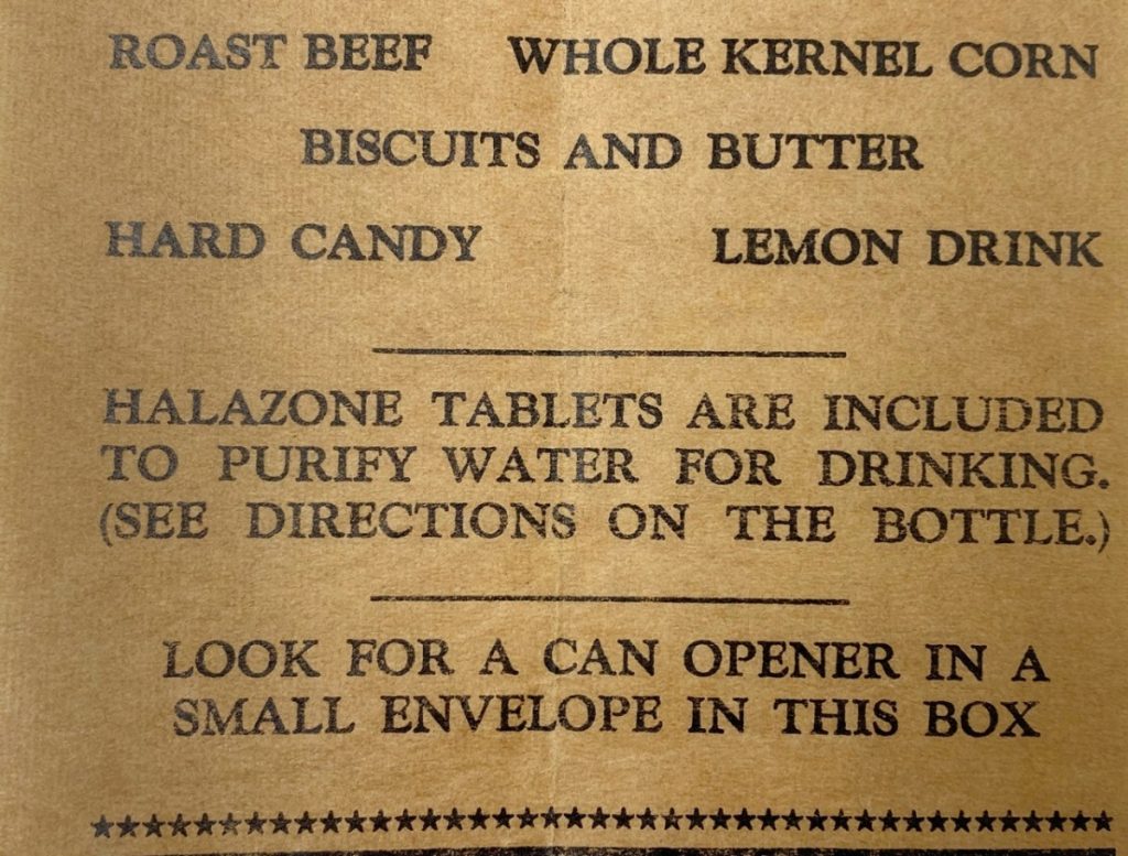 Original WWII US ration menu No.4 - Oorlogsspullen.nl - Militaria shop