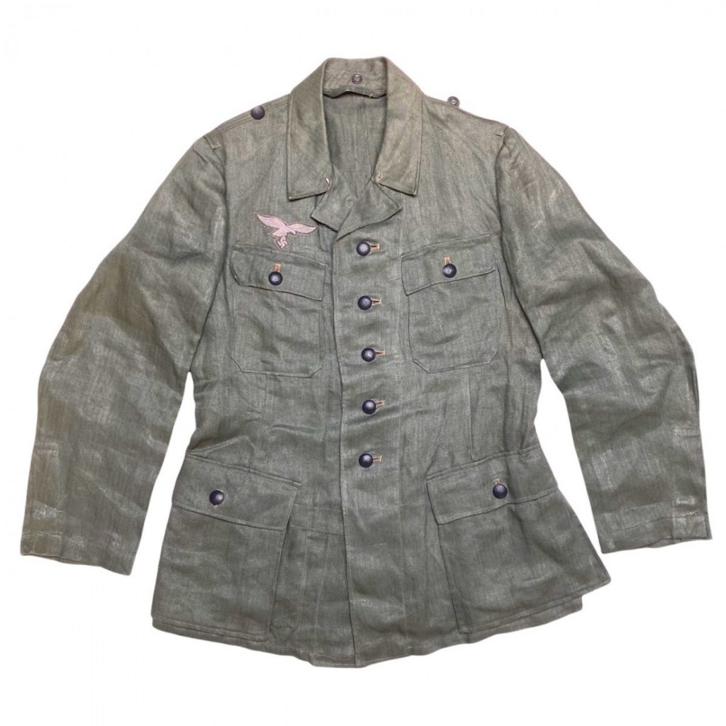Original WWII German M43 Luftwaffe HBT jacket - Oorlogsspullen.nl ...
