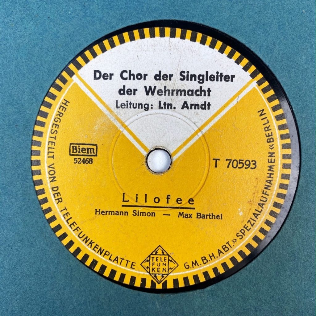 Original WWII German Wehrmacht gramophone record - Der Käppen, der ...