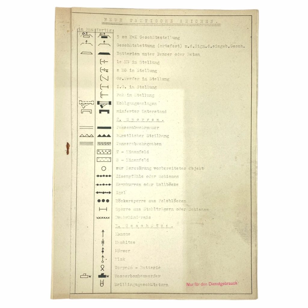 Original WWII German 'New tactical signs' list - Oorlogsspullen.nl ...