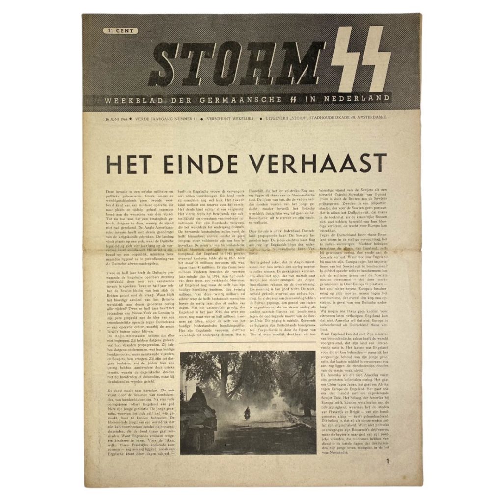 Original WWII Dutch Storm SS newspaper - Oorlogsspullen.nl - Militaria shop