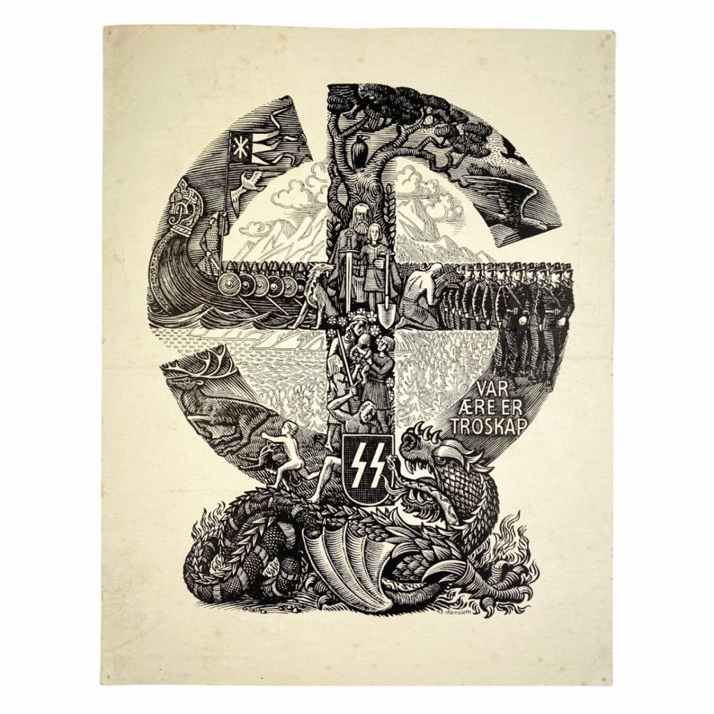 Original WWII Germanske SS Norge poster - Oorlogsspullen.nl - Militaria ...