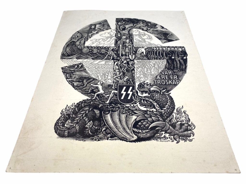 Original WWII Germanske SS Norge poster - Oorlogsspullen.nl - Militaria ...