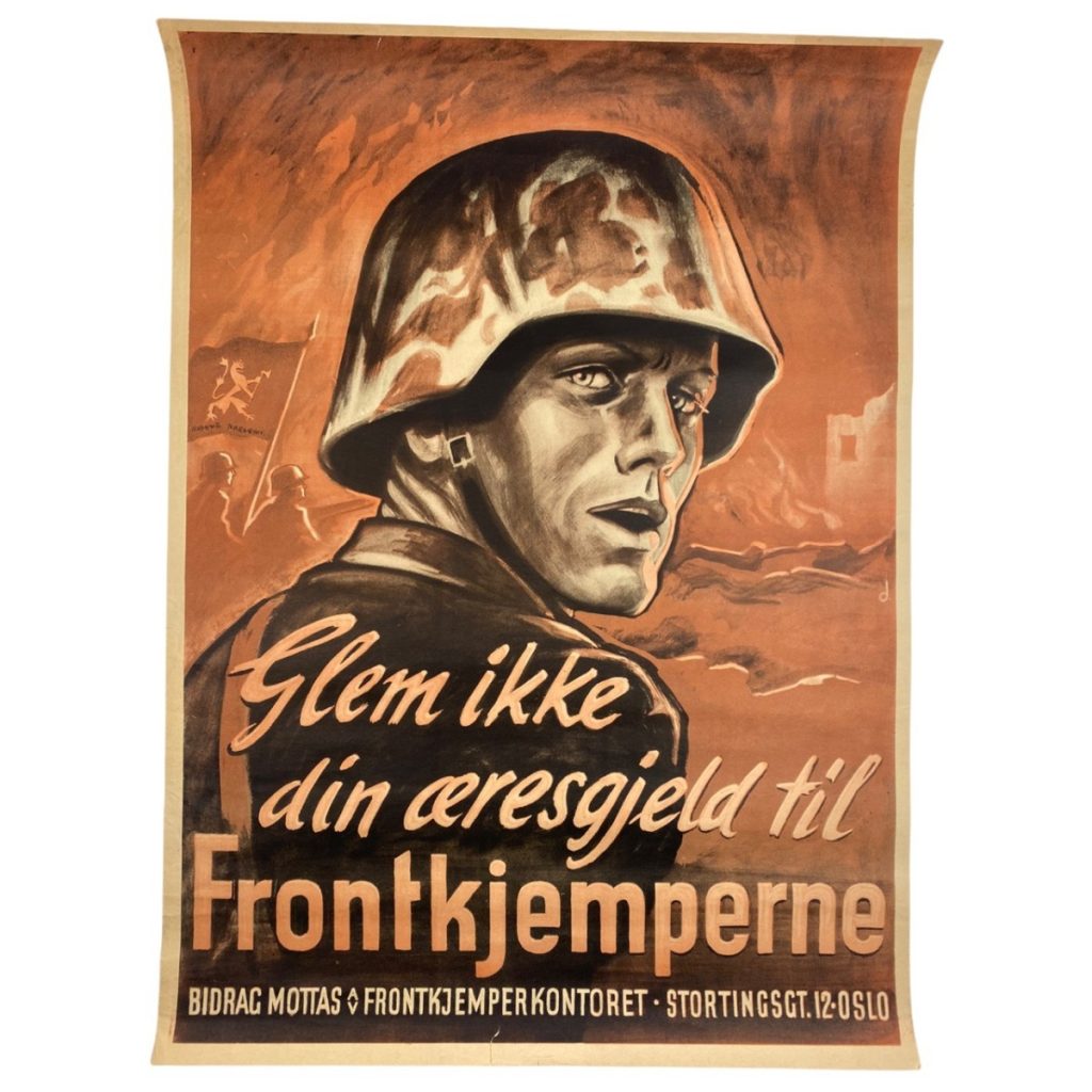 Original WWII Norwegian Waffen-SS poster 'Glem ikke din æresgjeld til ...