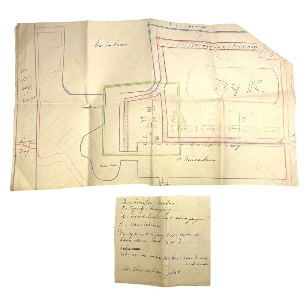 Original WWII Dutch resistance hand drawn map from Scheveningen ...