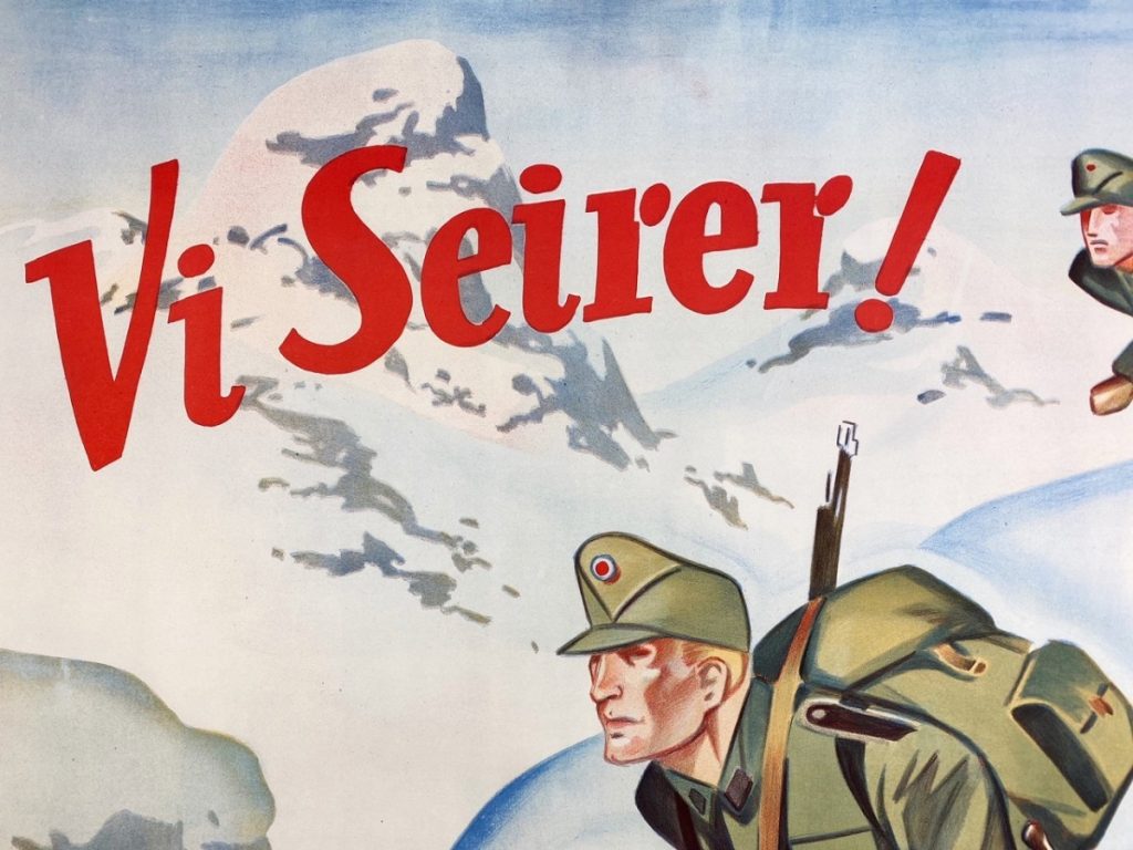 Original WWII Norwegian Waffen-SS poster 'Vi seirer! Bli med Den Norske ...
