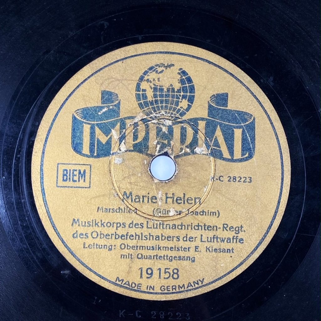 Original WWII German Luftwaffe record - Marie Helen & Lebe wohl du ...