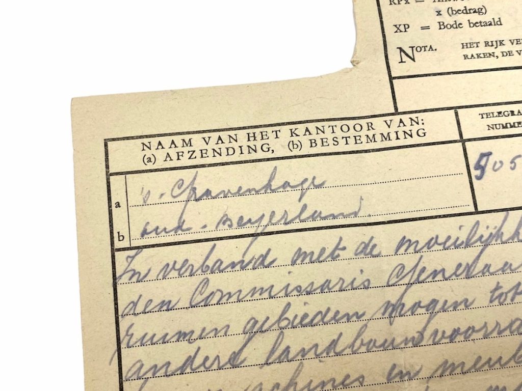 Original WWII Dutch documents evacuations in Oud-Beijerland 1944 ...