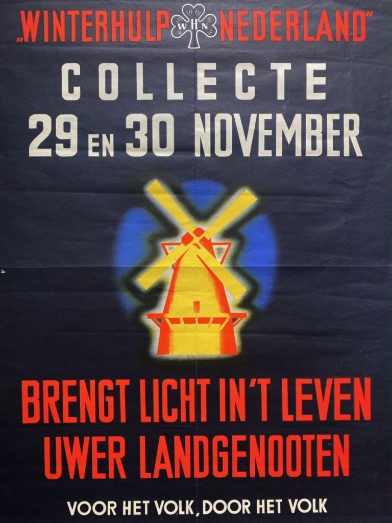 Original WWII Dutch Winterhulp poster - Oorlogsspullen.nl - Militaria shop
