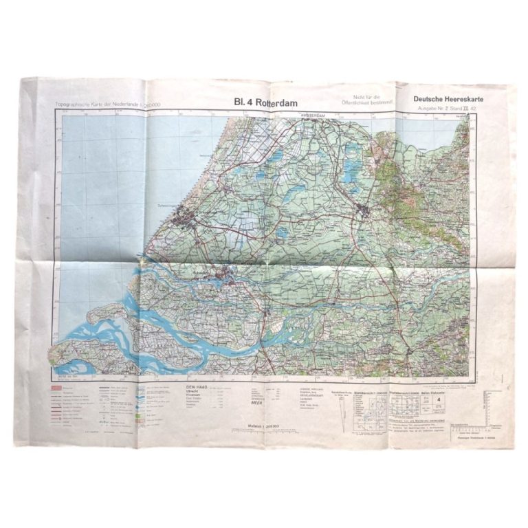 Original WWII German military map Rotterdam and Western Netherlands ...