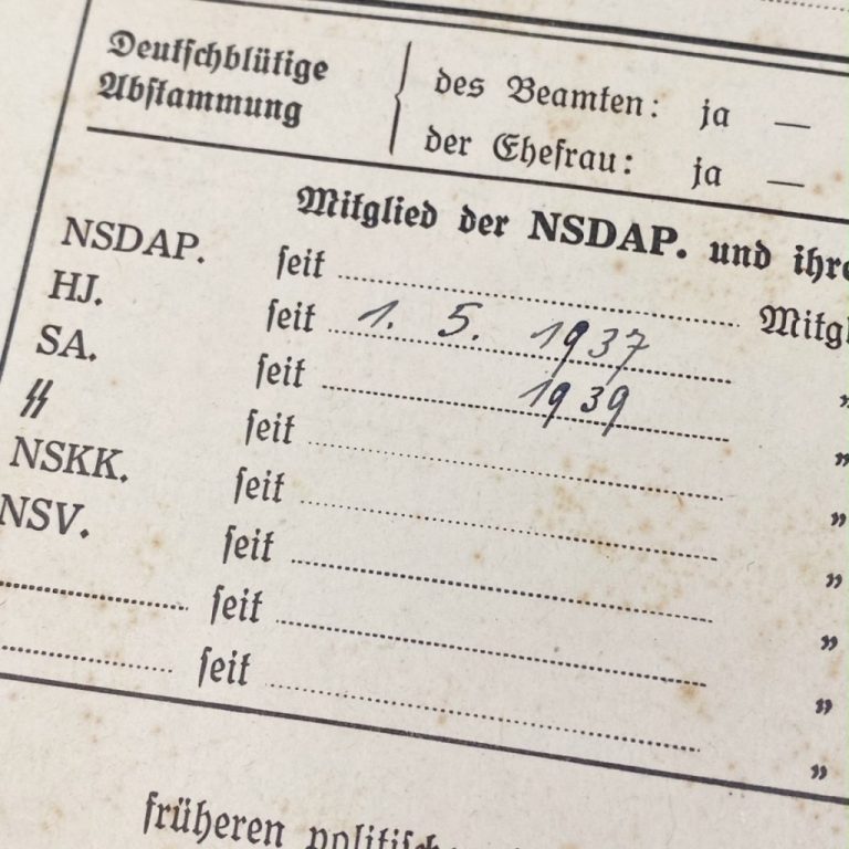 Original WWII German Polizei ‘Personalbogen’ SS Polizei-Regiment 17 ...