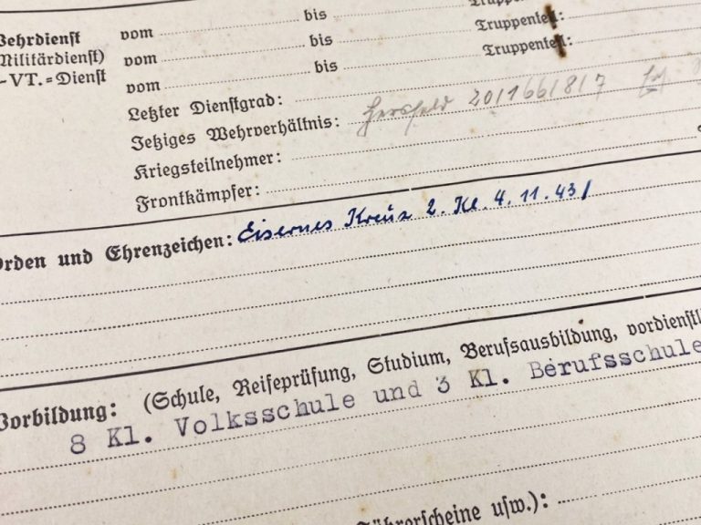 Original WWII German Polizei ‘Personalbogen’ SS Polizei-Regiment 17 ...