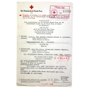 Original WWII Dutch Red Cross letter Utrecht - London - Oorlogsspullen ...