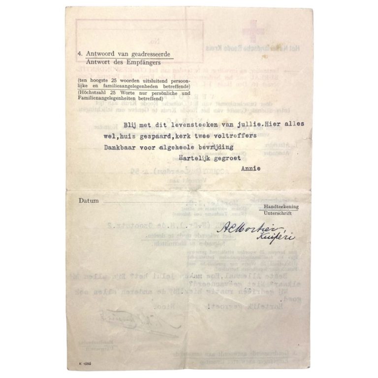 Original WWII Dutch Red Cross letter Acquoy (Leerdam) - Waalwijk ...